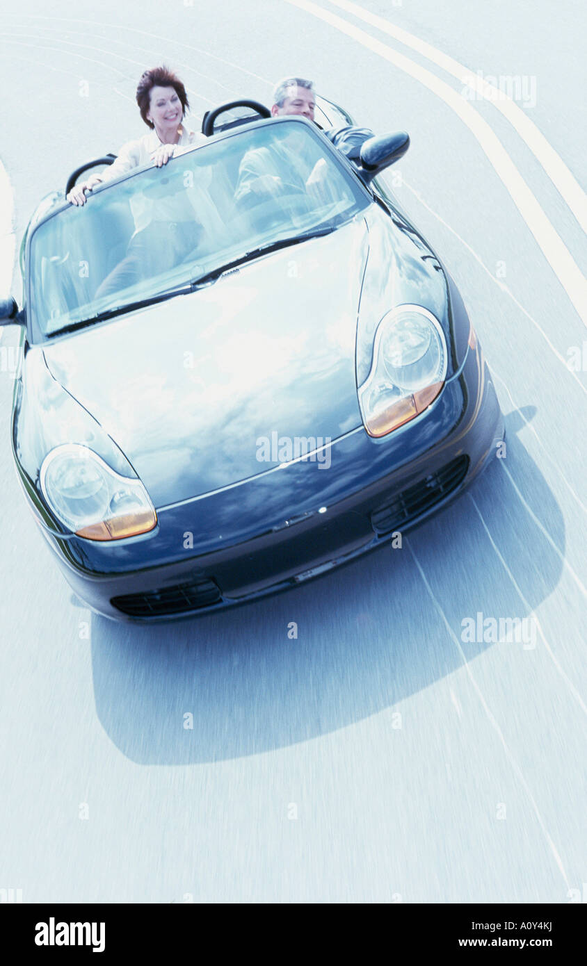 Two man drive in car front view hi-res stock photography and images - Alamy