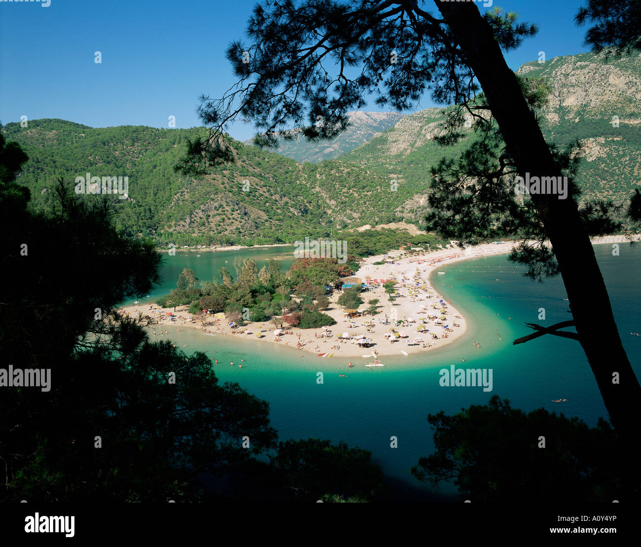 View of the Blue Lagoon Oludeniz Anatolia Turkey Eurasia Stock Photo ...