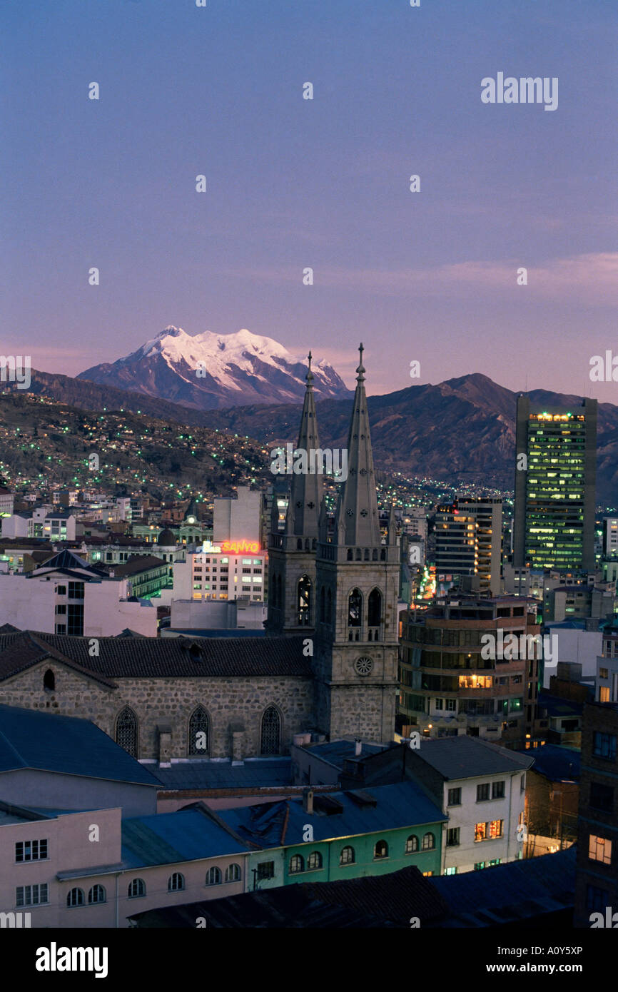 La Paz and Mount Illampu Bolivia South America Stock Photo - Alamy