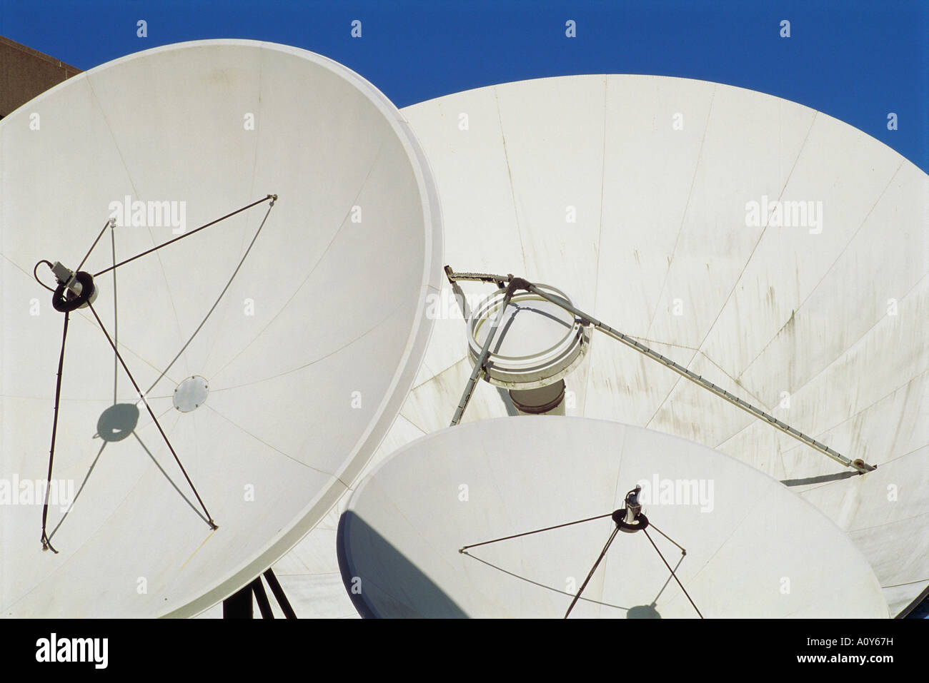 Close-up of satellite dishes Stock Photo - Alamy