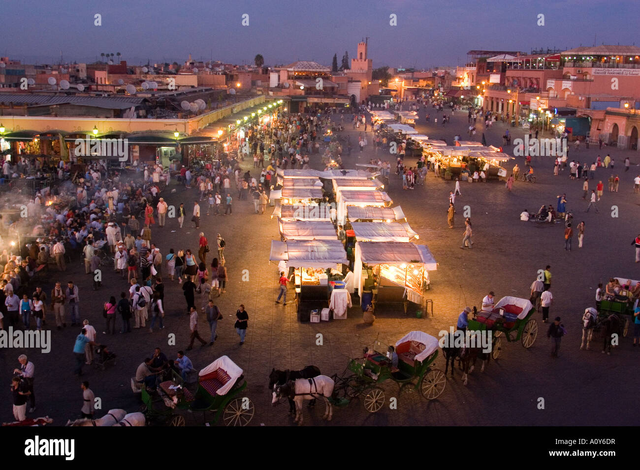 Djemaa el Fna square by night Marrakesh Morocco Stock Photo - Alamy