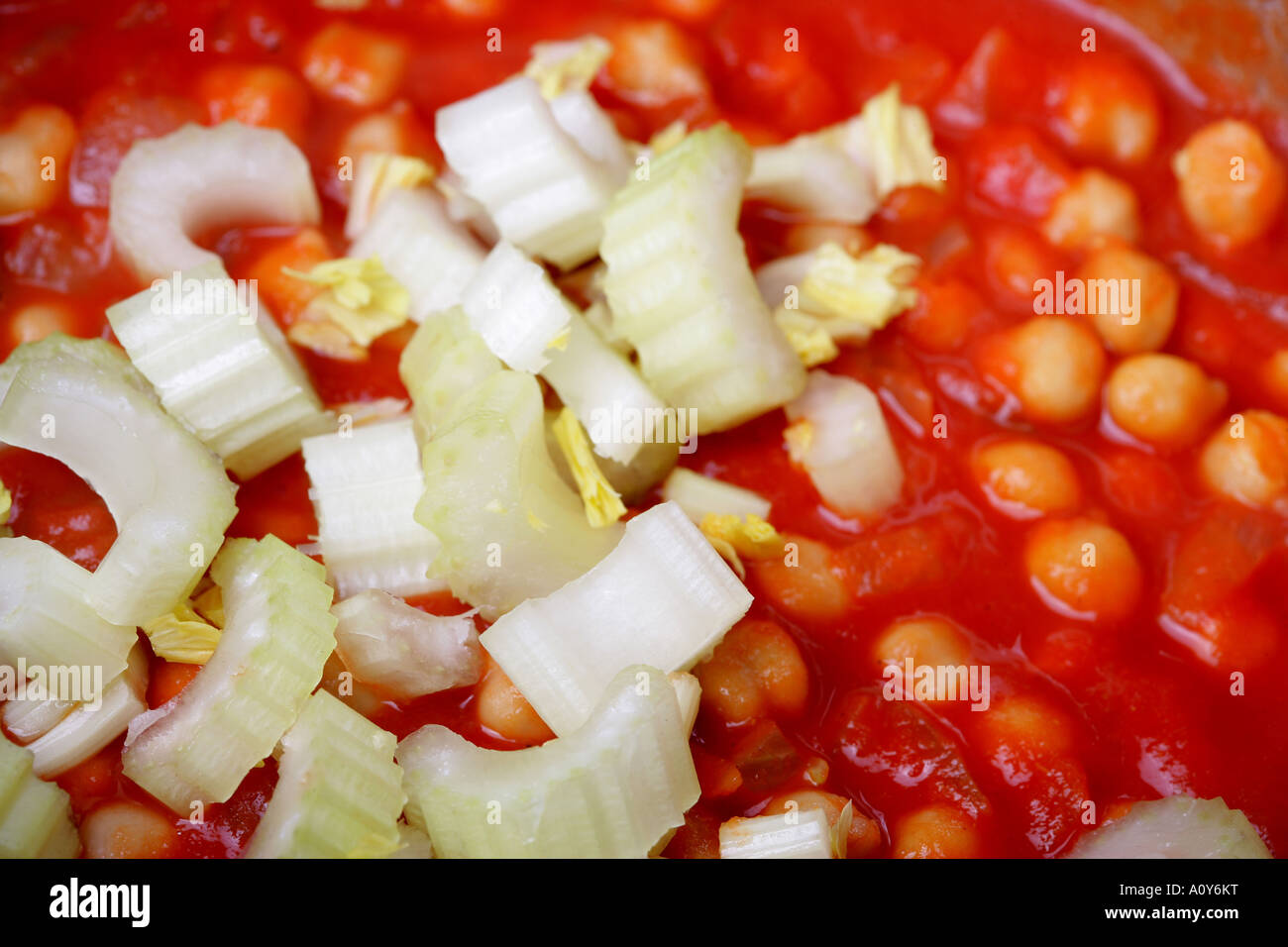 Making Spicy Chickpeas Stock Photo - Alamy