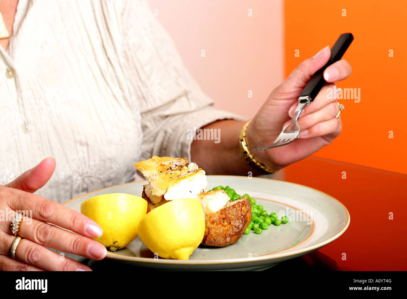 Woman baked potato released hi-res stock photography and images - Alamy