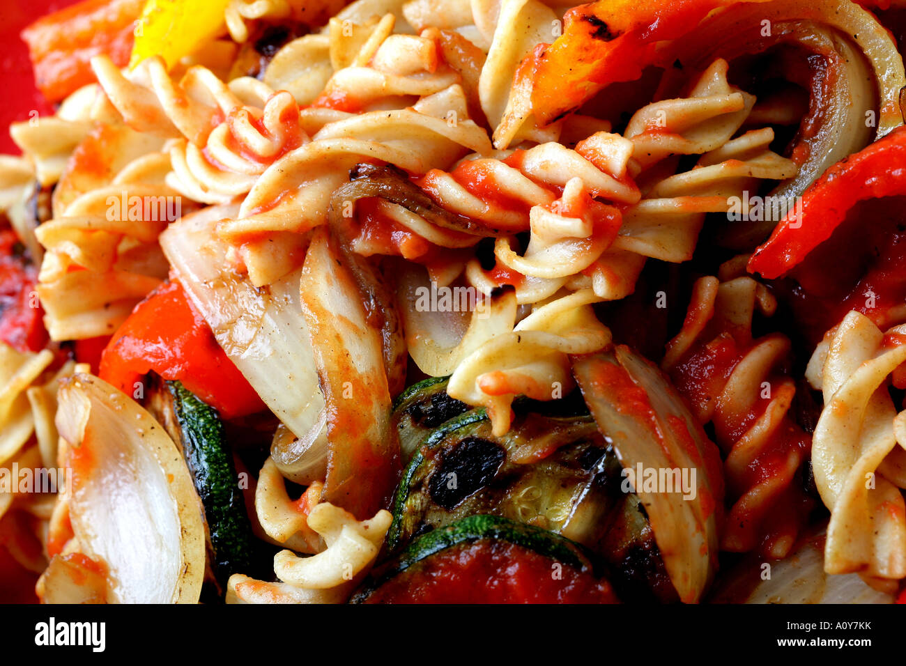 Pasta with Mixed Vegetables Stock Photo - Alamy
