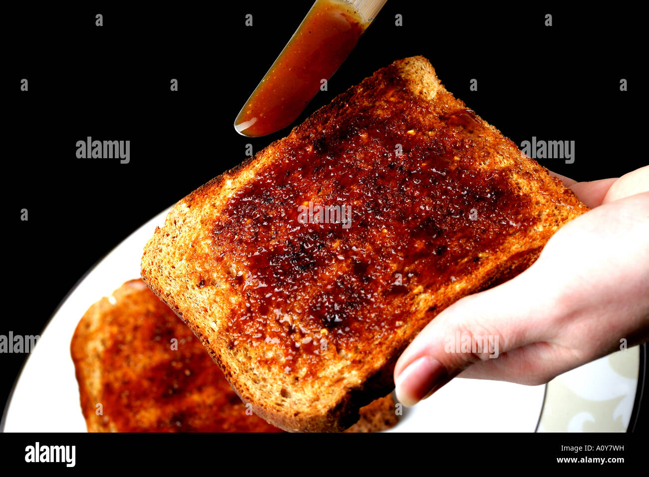 Brown Sauce on Toast Stock Photo - Alamy