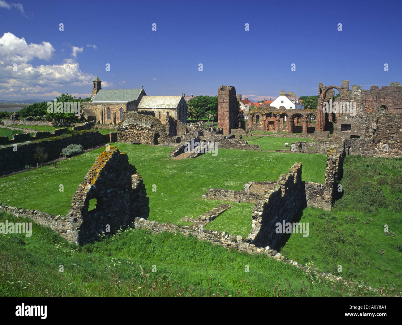 The Priory Lindisfarne Holy Island Northumberland England Stock Photo ...