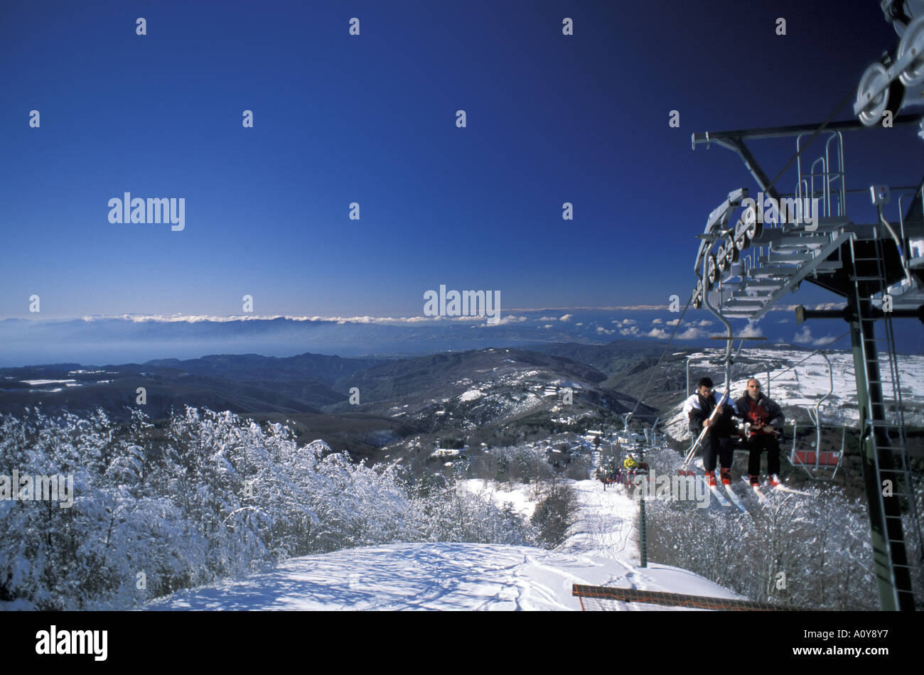 Ski lifts Gambarie Calabria Italy Stock Photo - Alamy