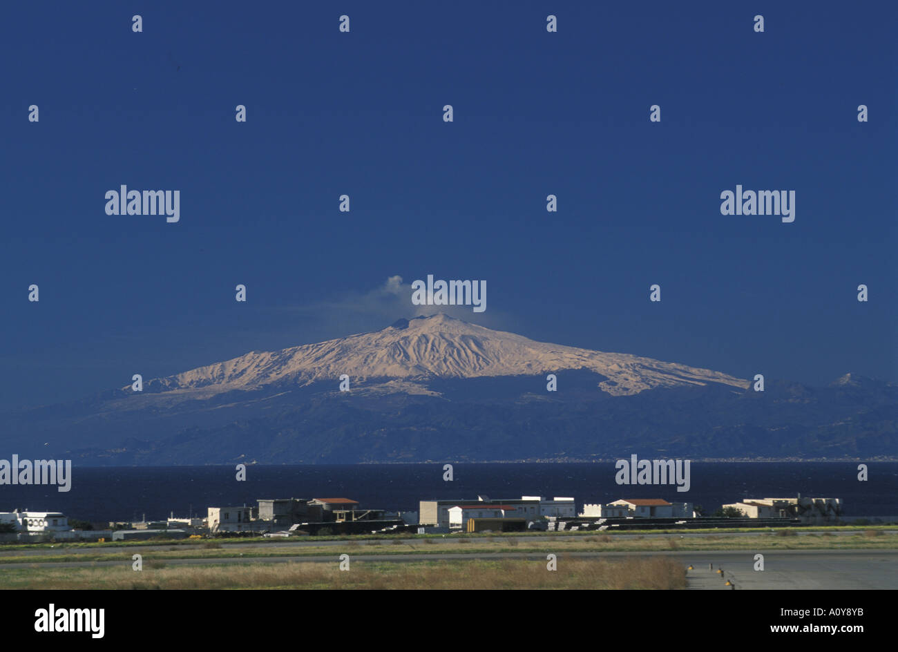 Etna volcano seen from Calabria Italy Stock Photo - Alamy