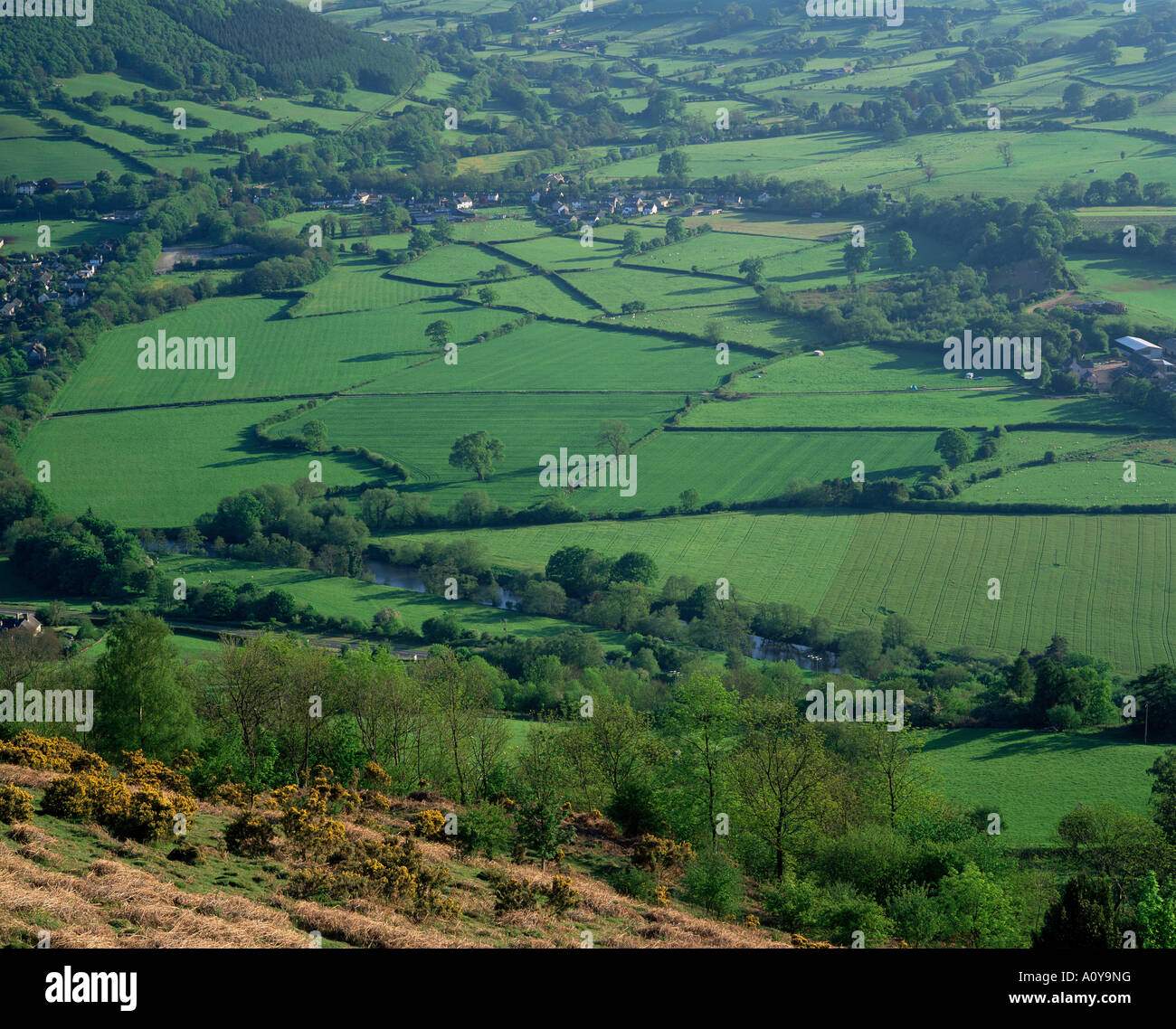 Fields in the valleys near Brecon Powys Wales United Kingdom Europe ...