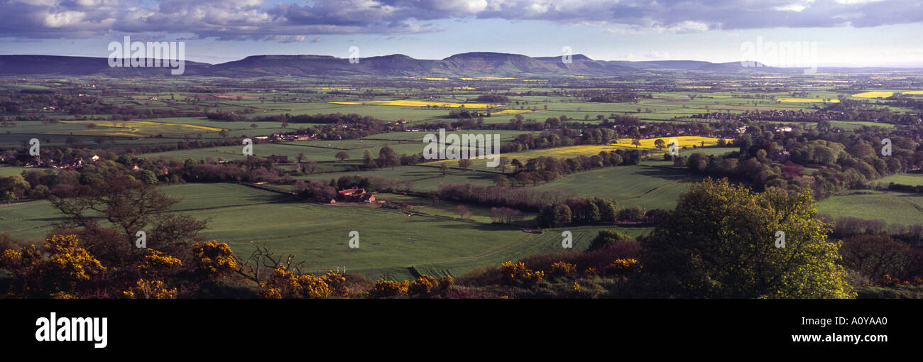 Panorama of the Cleveland Hills North Yorkshire Moors from Cliff Ridge ...