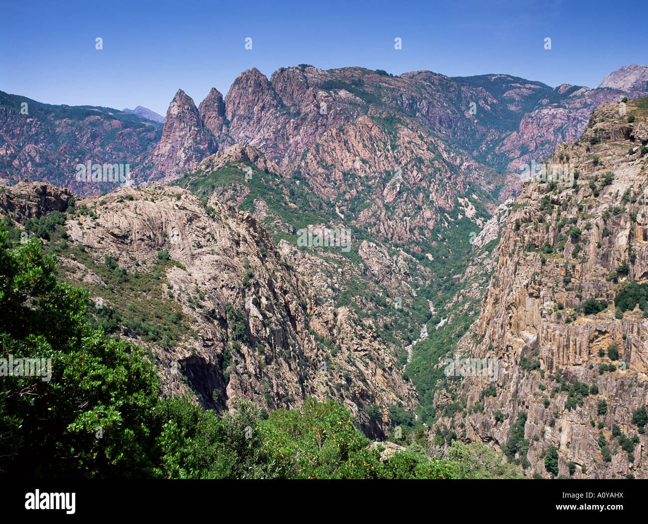 Mountains near Porto west coast area Corsica France Europe Stock Photo ...