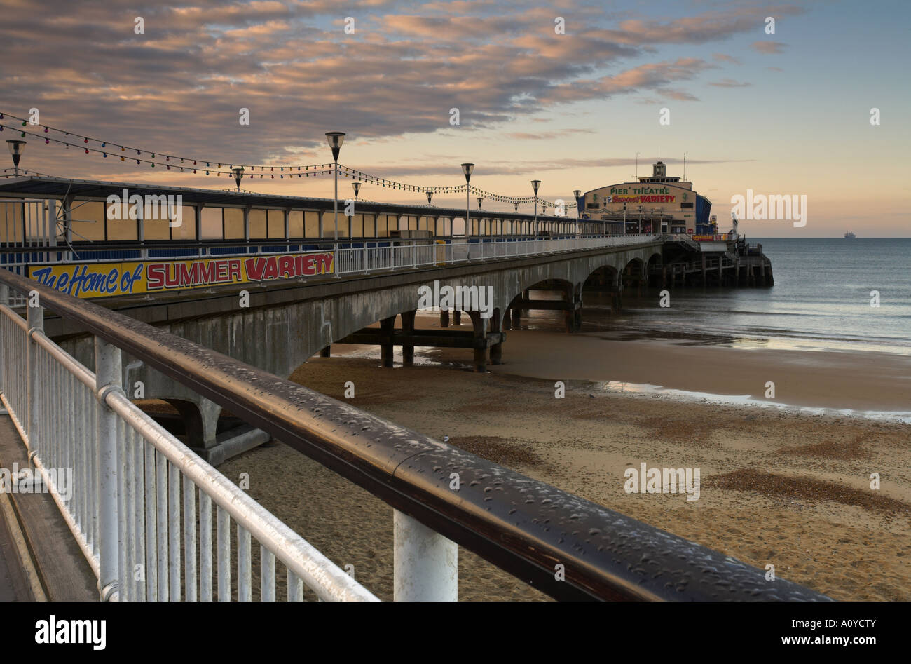 The pier from West Cliff beach Stock Photo - Alamy