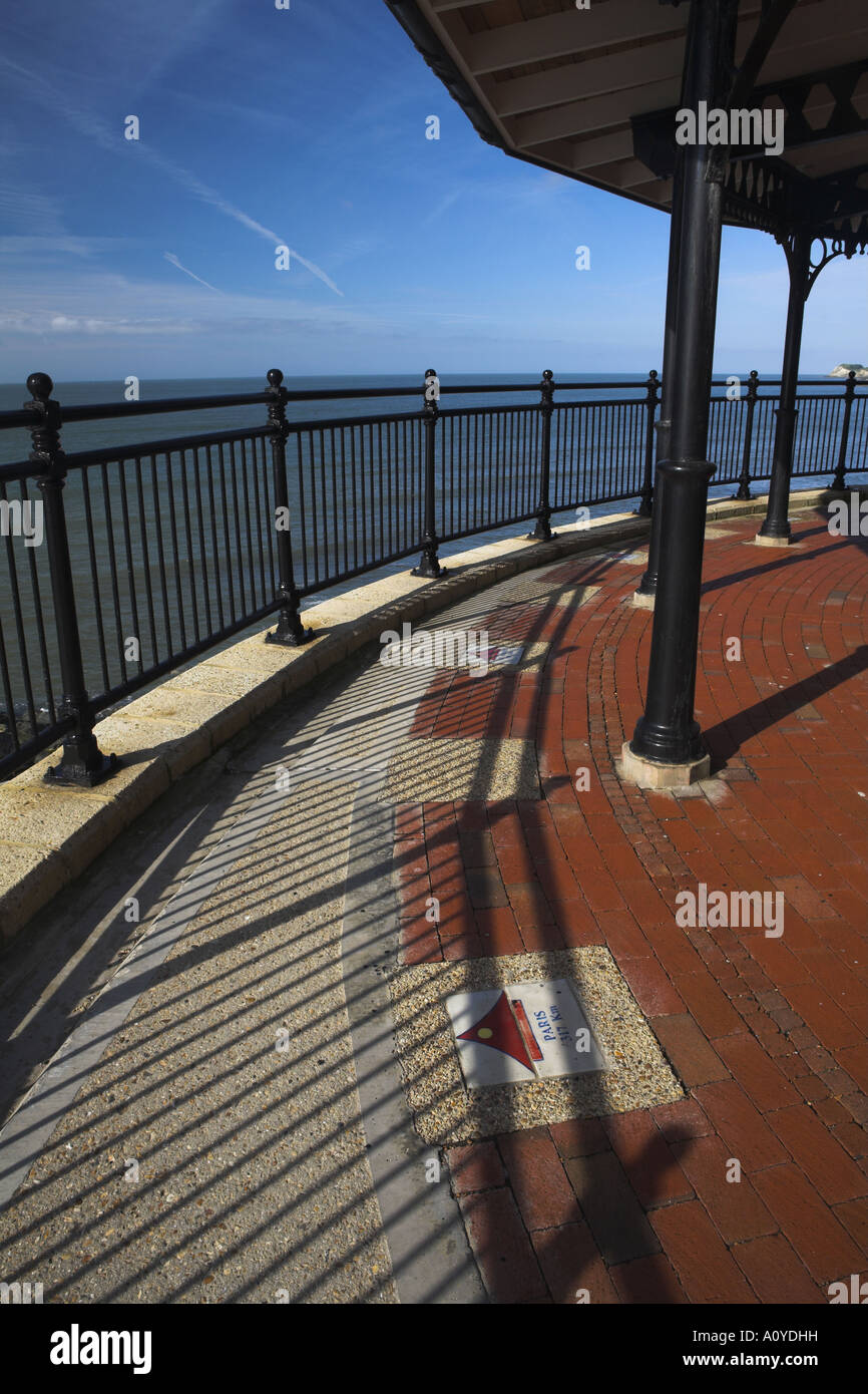 The circular bandstand on Ventnor esplanade features tiles showing ...