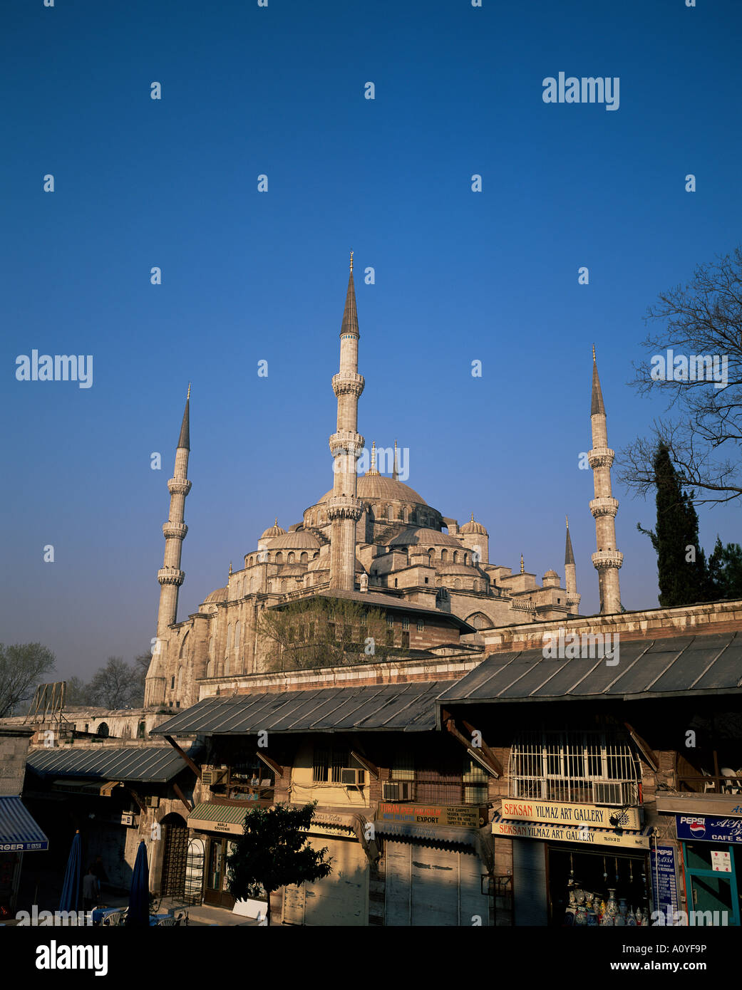 The Blue Mosque Sultan Ahmet Mosque and bazaar Istanbul Turkey Europe ...