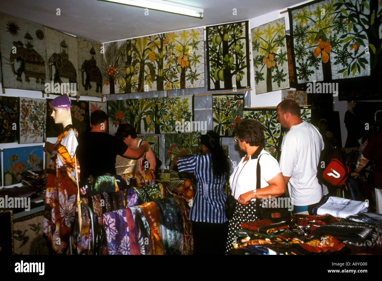 Hand printed batik cotton artwork Stock Photo - Alamy