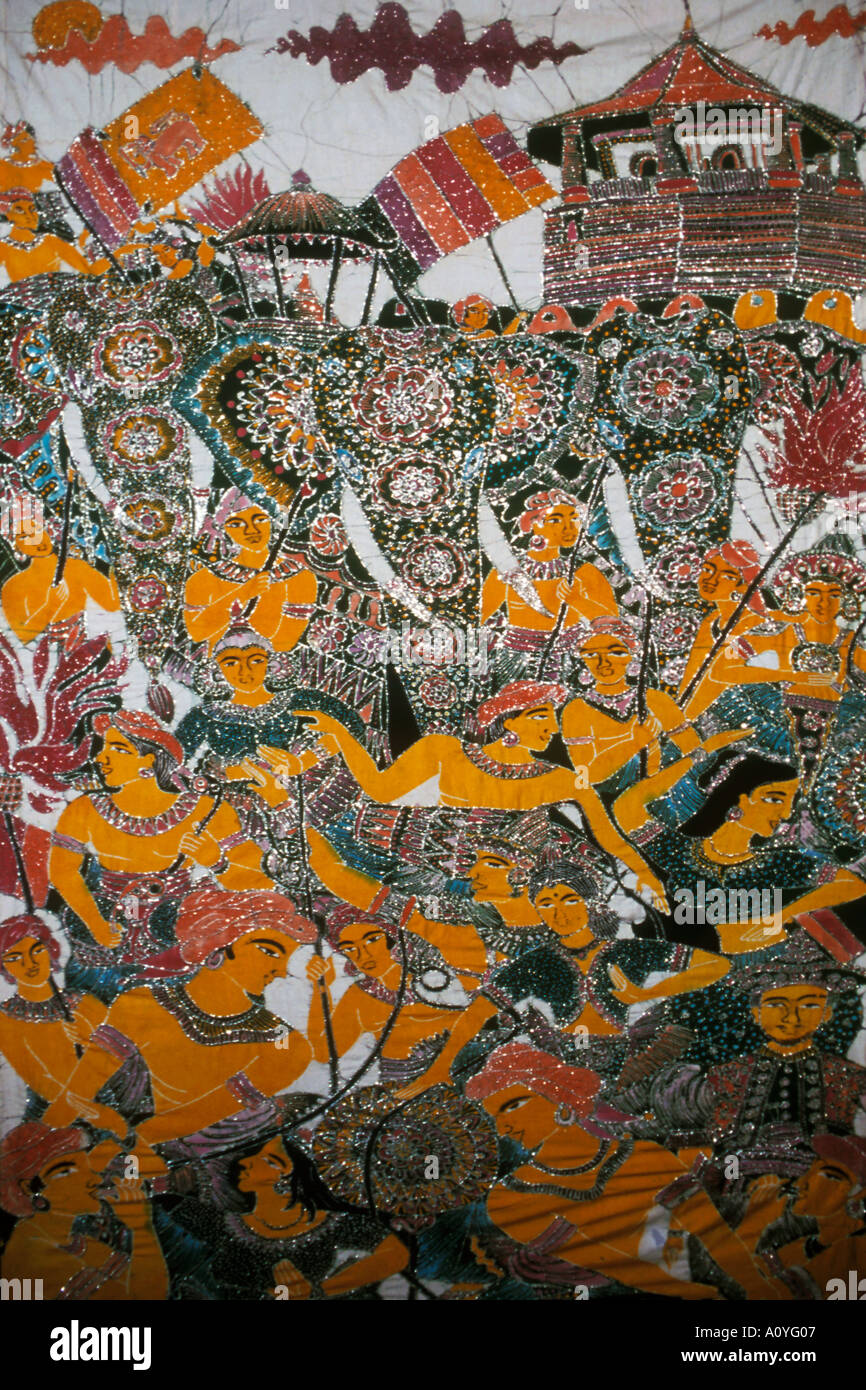 Hand printed batik cotton artwork from Asia Stock Photo - Alamy