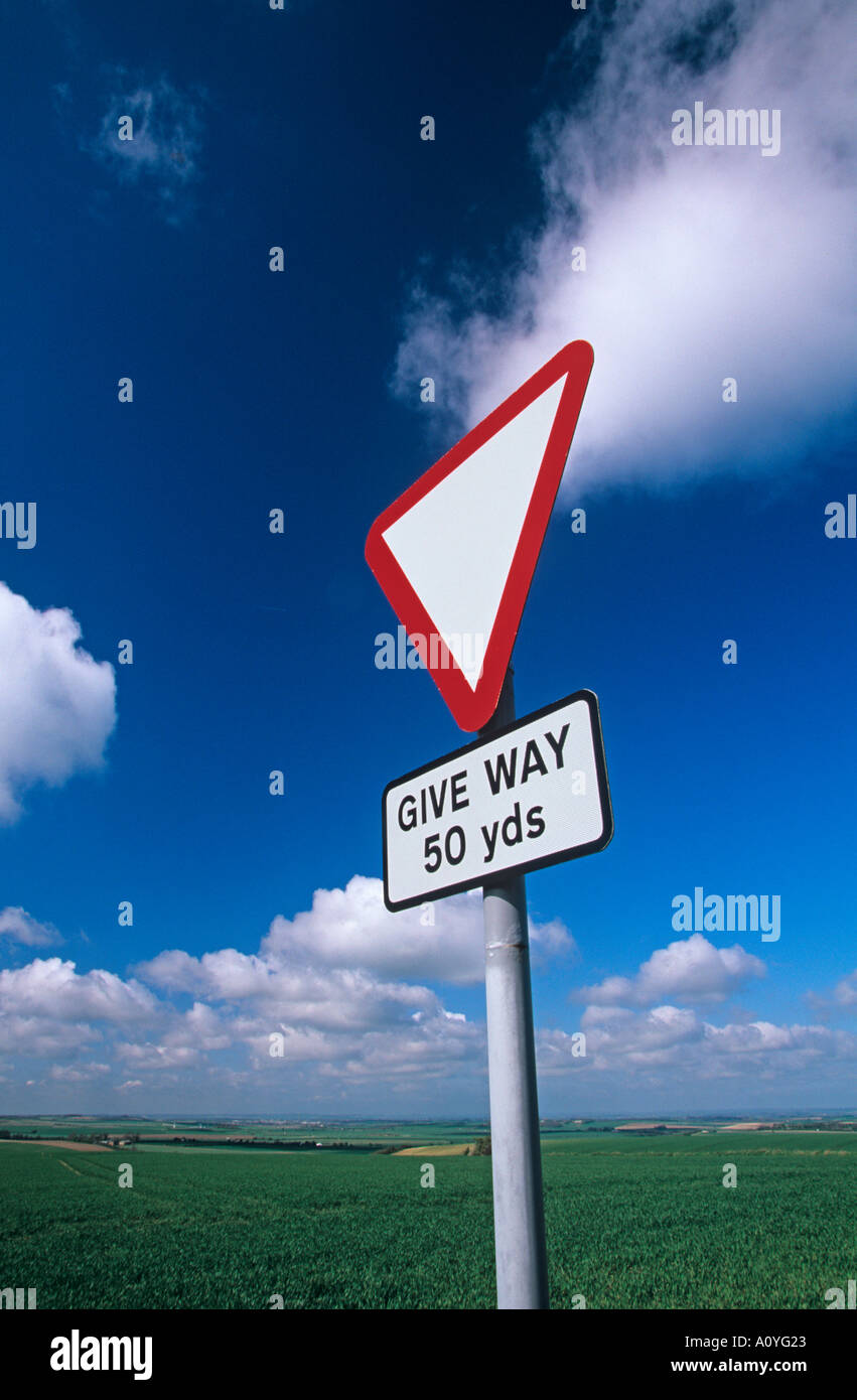 Road Sign on Country lane against Spring Sky Stock Photo - Alamy