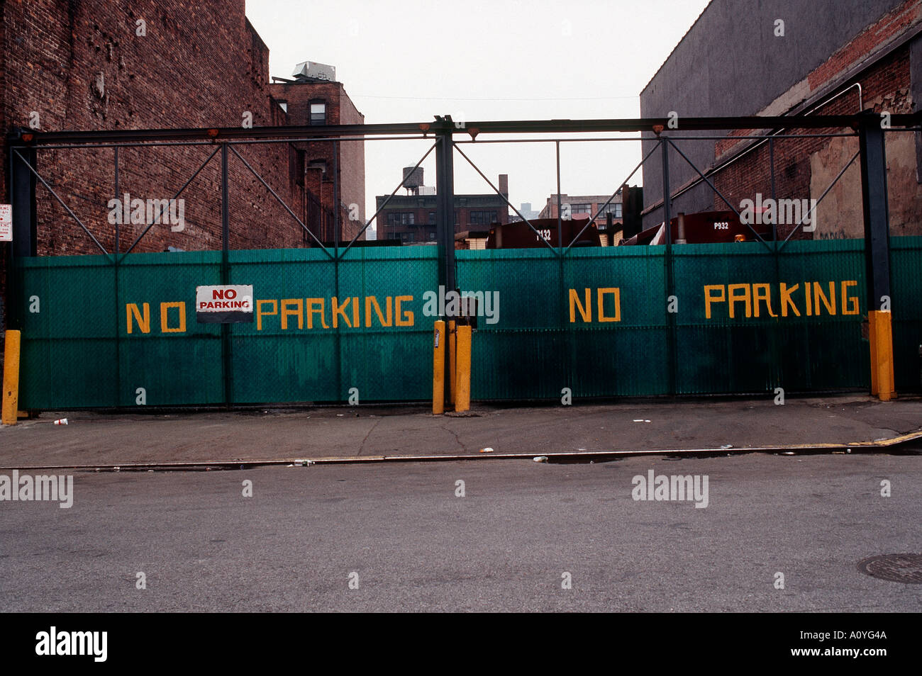 No Parking signs on a driveway Stock Photo - Alamy