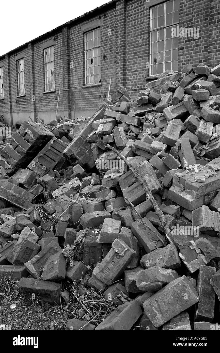 Smashed bricks Black and White Stock Photos & Images - Alamy