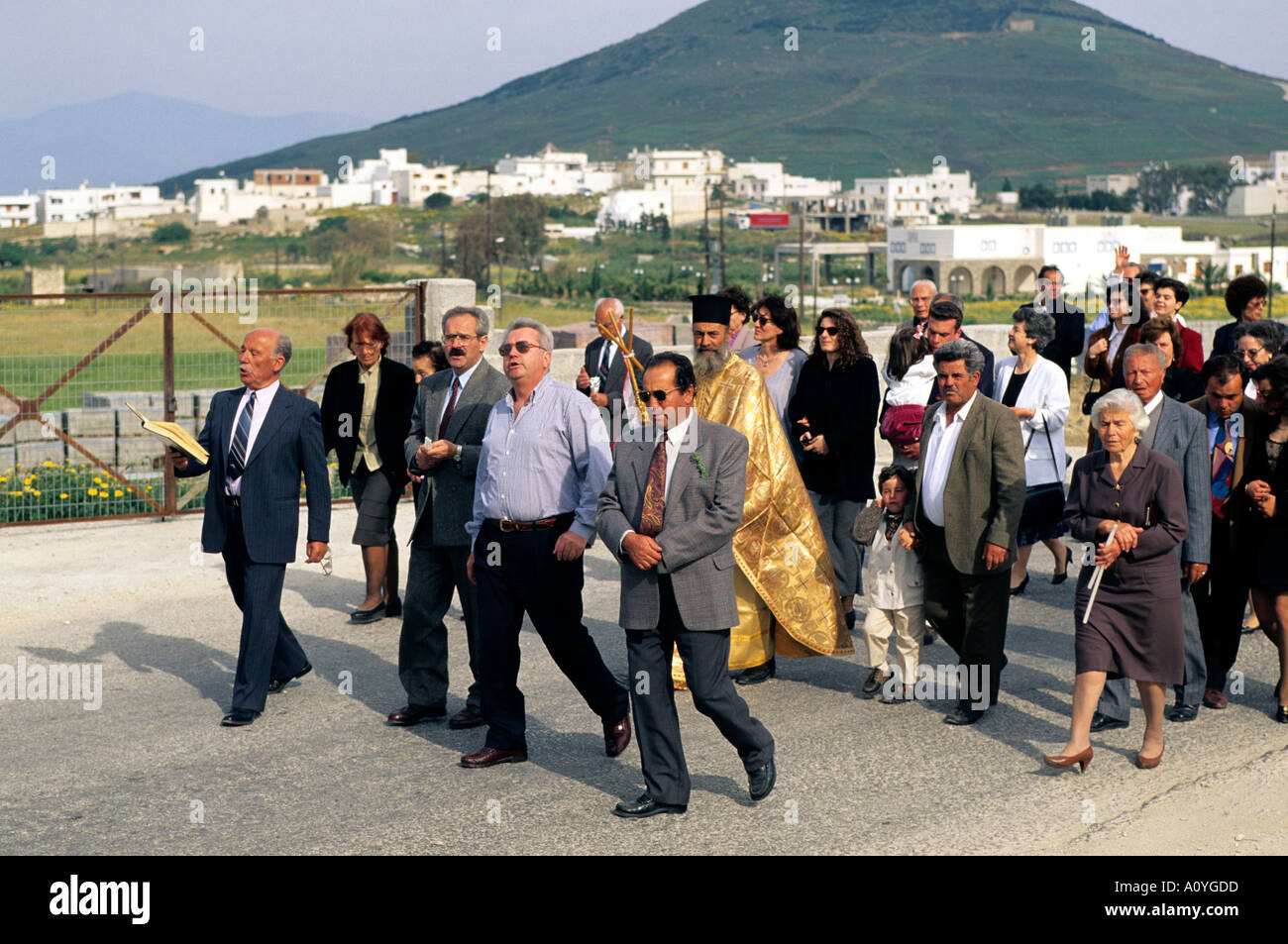 greece festivals religious procession in paros Stock Photo - Alamy