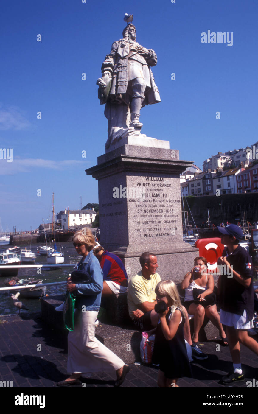 The statue of William of Orange in Brixham Devon Stock Photo - Alamy