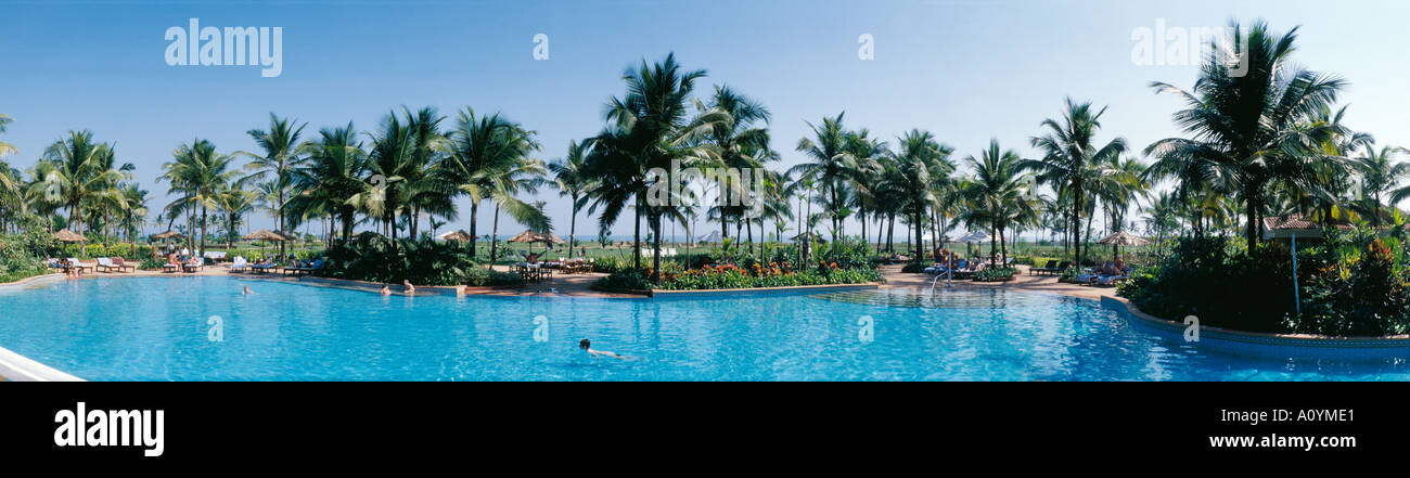Taj Exotica Hotel luxurious swimming pool in Goa India Stock Photo - Alamy