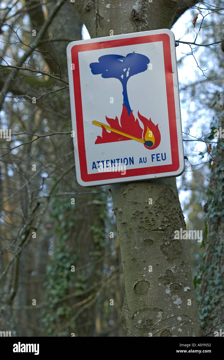 Fire danger sign in woodland hi-res stock photography and images - Alamy