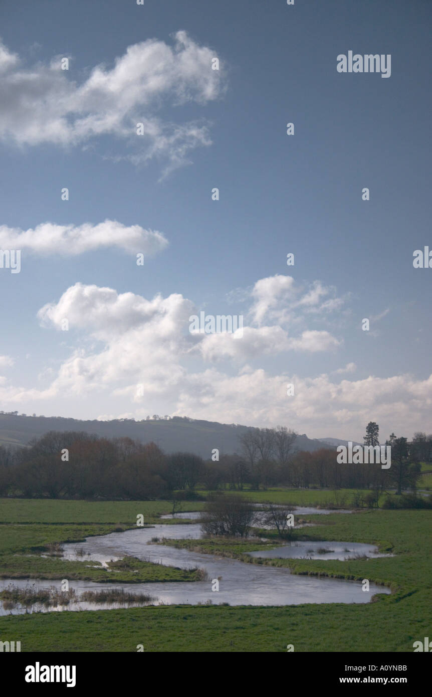 The River Culm meanders through the Devon countryside near Rewe Exeter ...