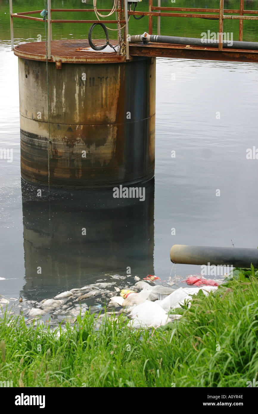 leachate pool on landfill site with rubbish chemical organic and heavy ...
