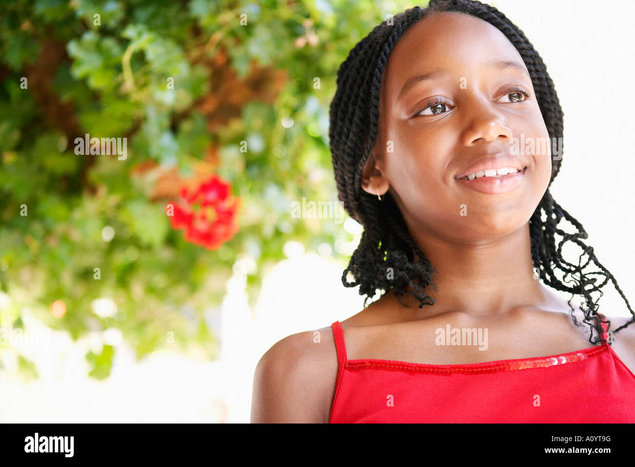 Young African girl smiling Stock Photo - Alamy