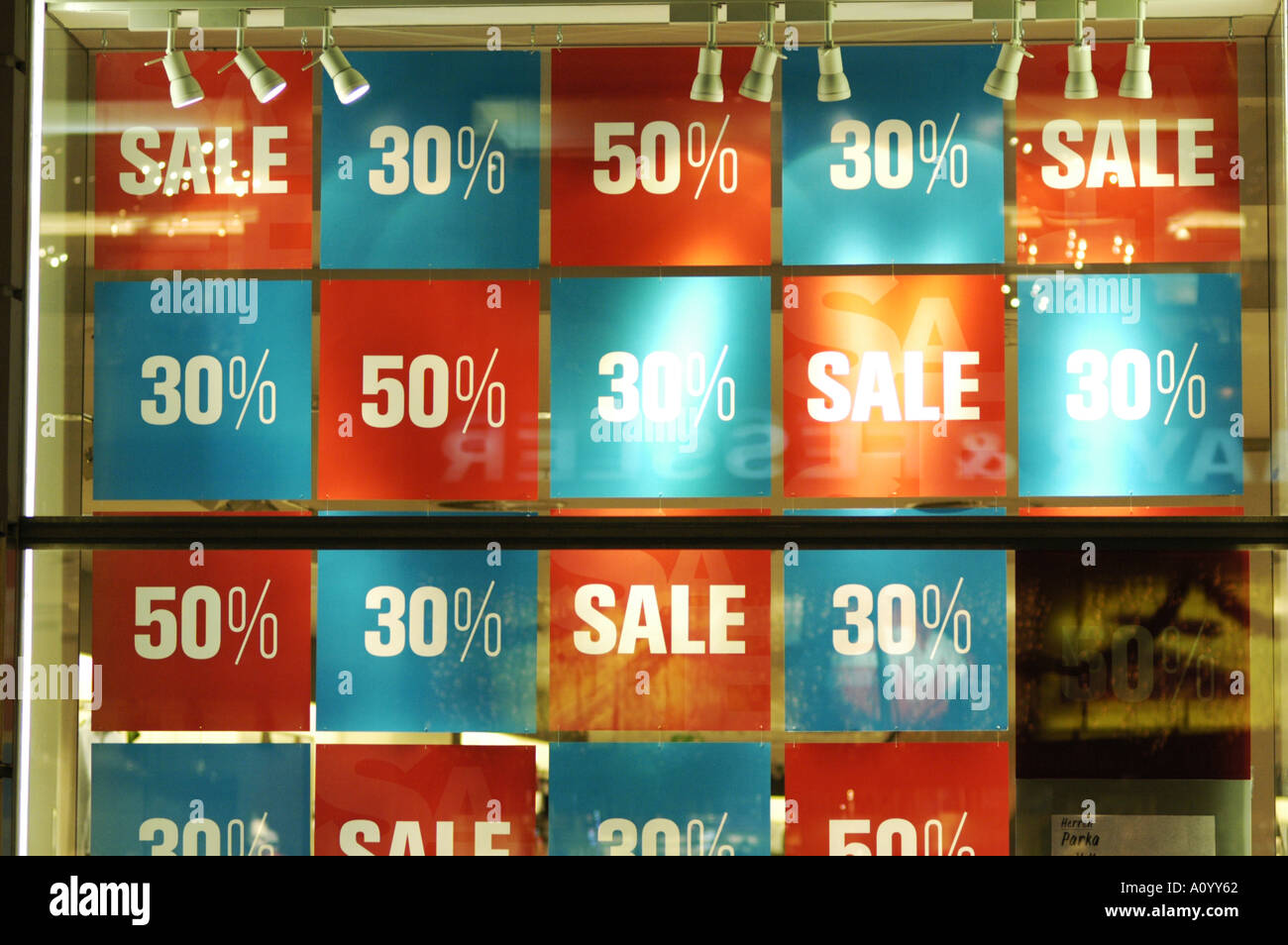 shop window sale procent Stock Photo - Alamy
