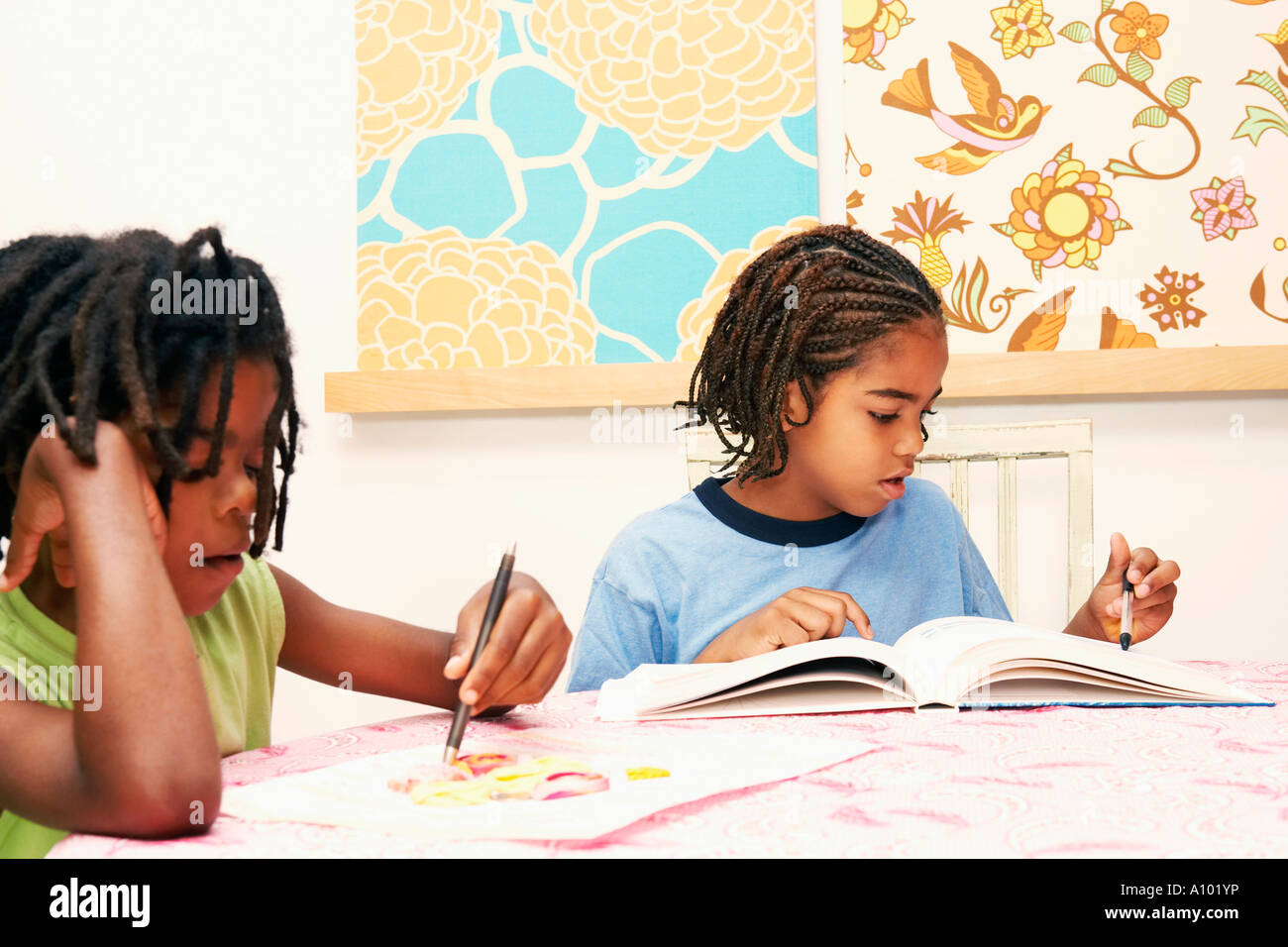 African children doing their homework Stock Photo - Alamy