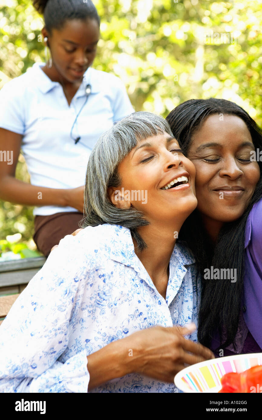 African women eating together outdoors Stock Photo - Alamy