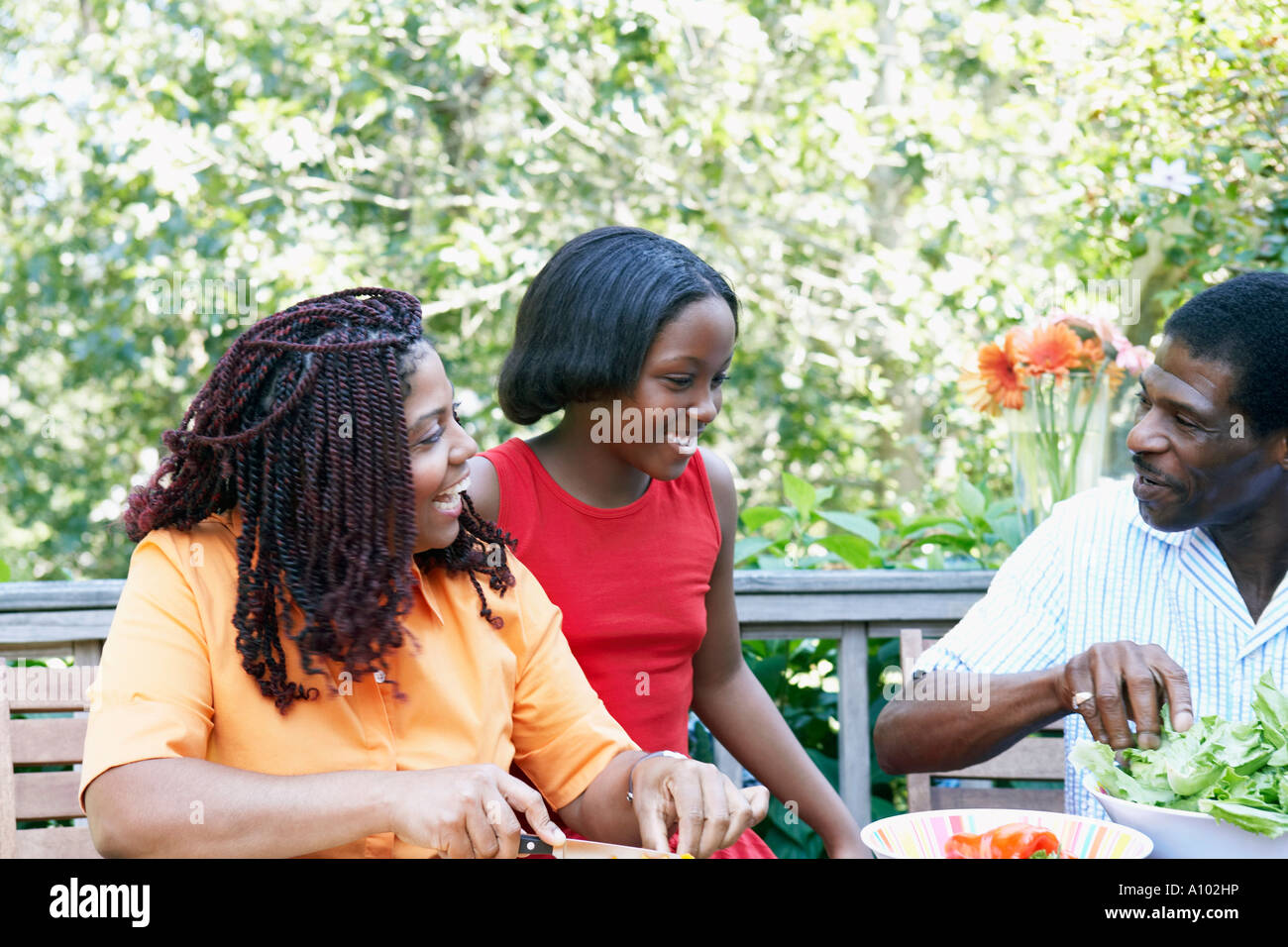 African family eating outdoors Stock Photo - Alamy