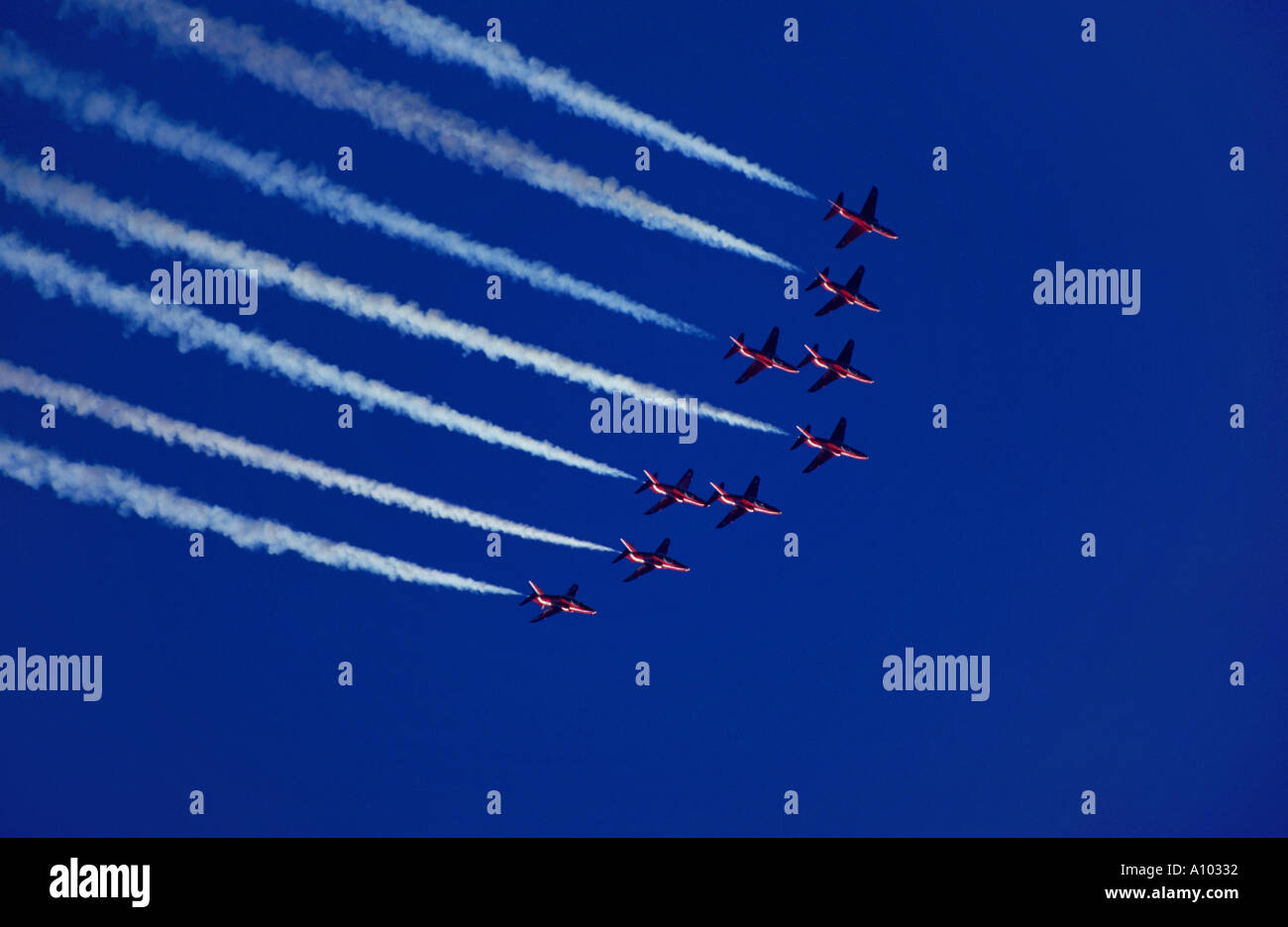 Red Arrows aerobatic display Stock Photo - Alamy