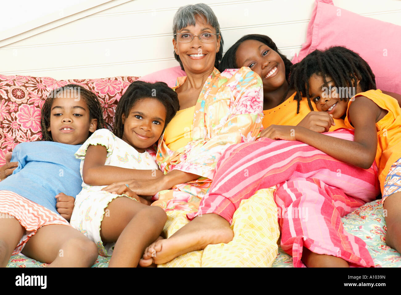 African family smiling together Stock Photo - Alamy