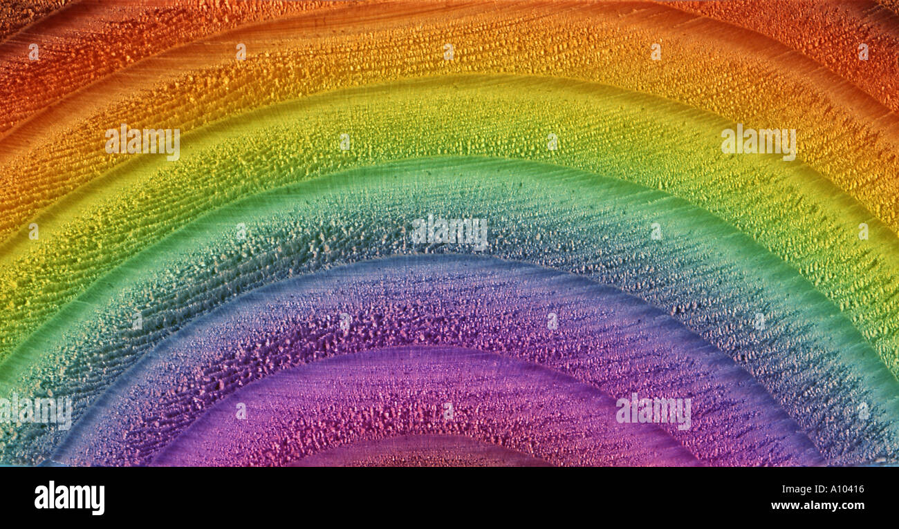Rainbow tree rings Stock Photo - Alamy