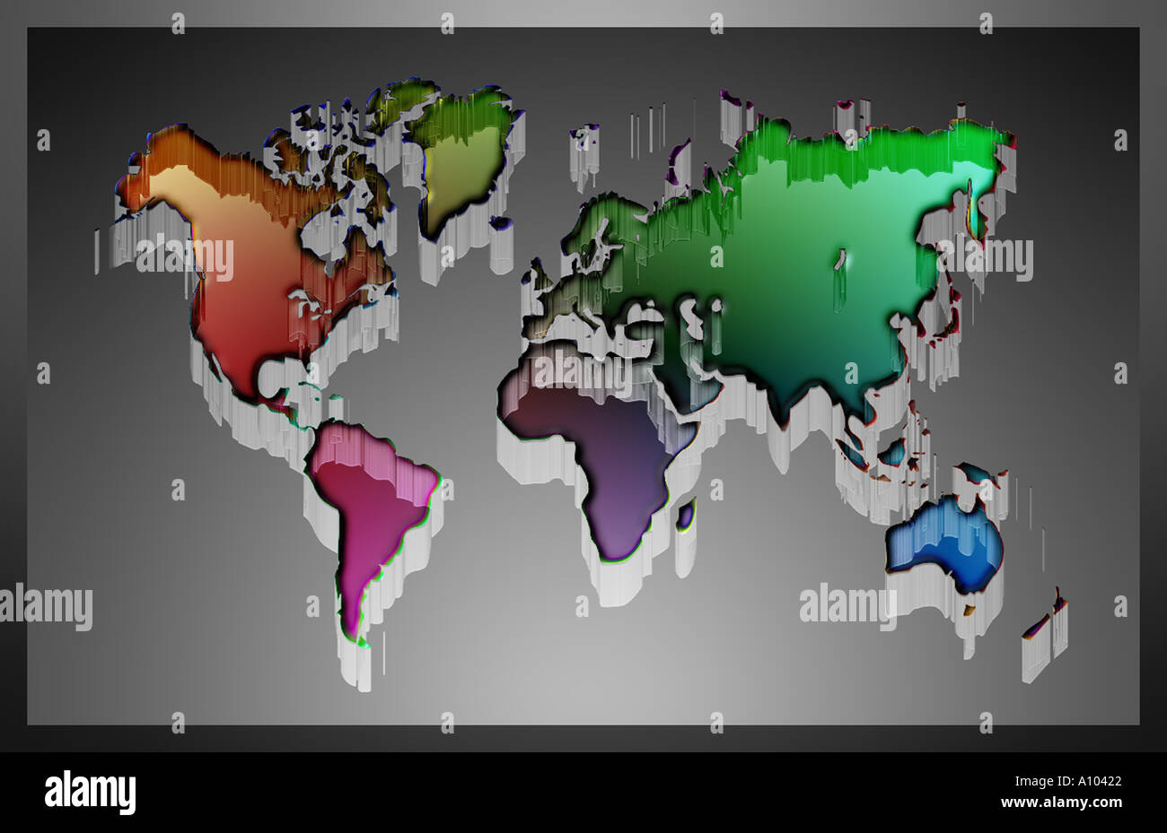 Translucent world map on cool grey background Stock Photo - Alamy