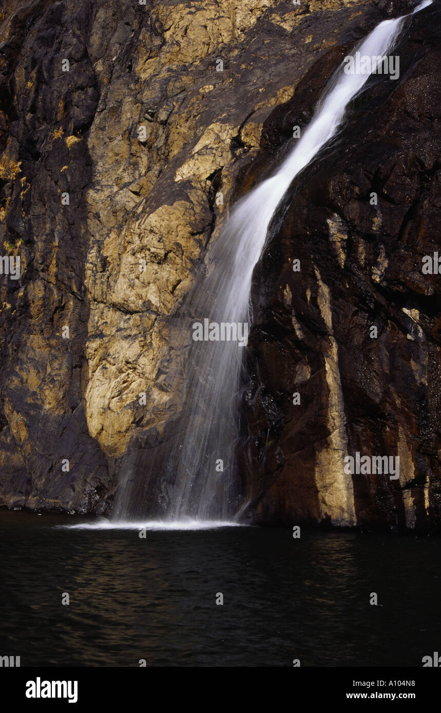 View of the Dudhsagar Falls in East Goa South India Stock Photo - Alamy