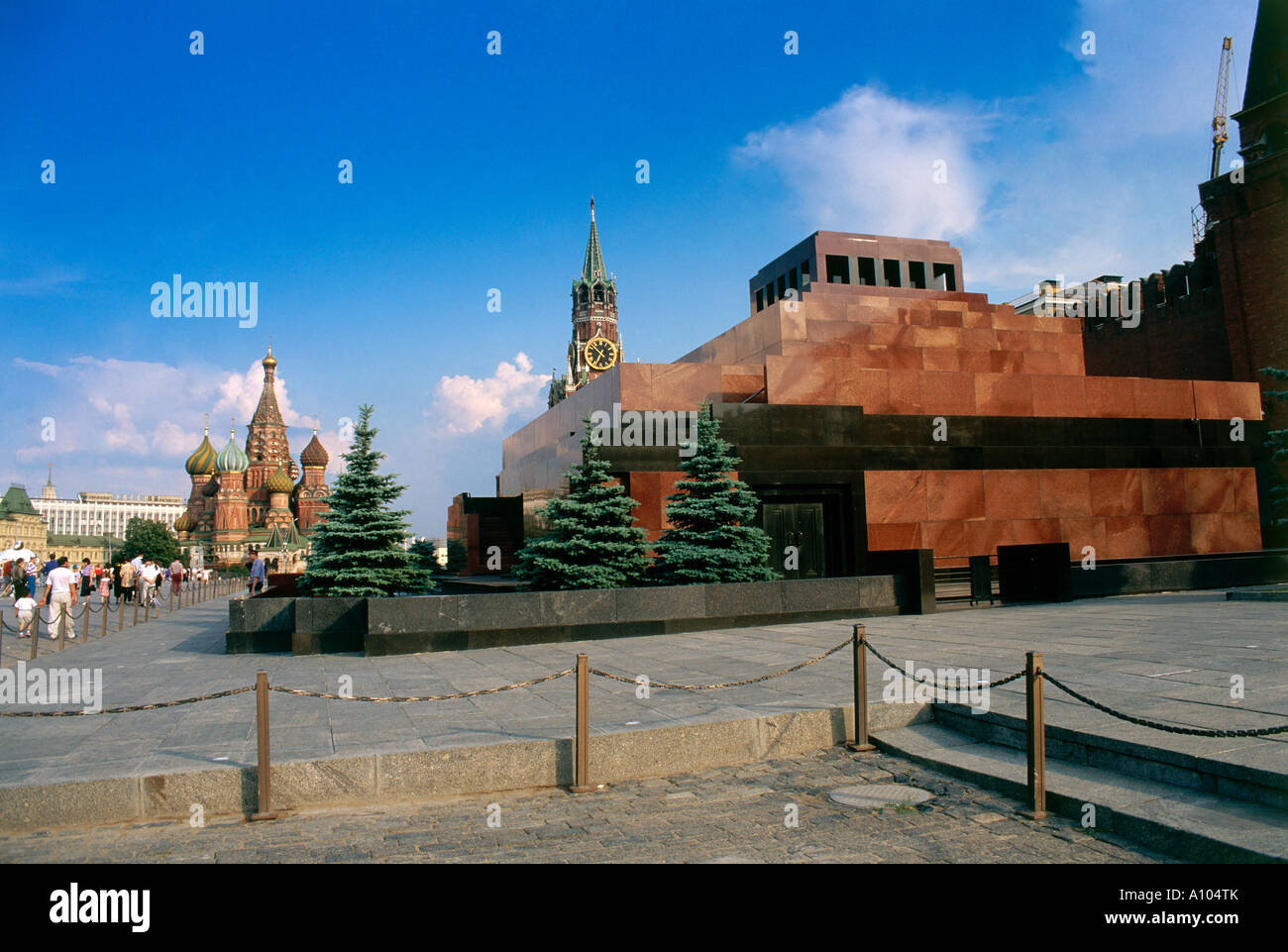 The red granite Lenin Mausoleum designed by AV Shchusev in 1930 to ...