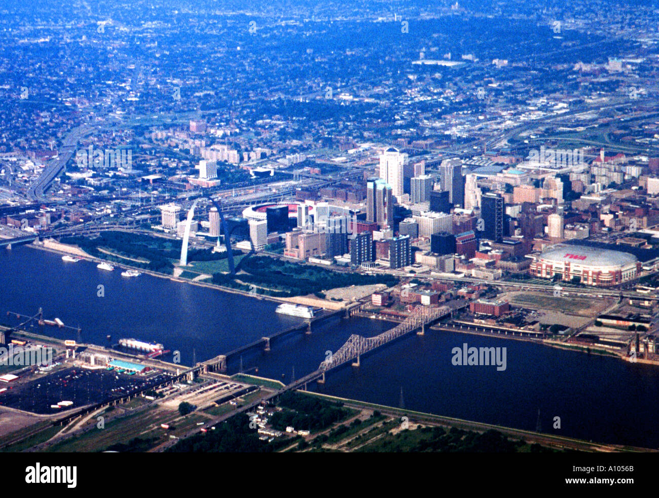 Aerial view of downtown St Louis Missouri USA Stock Photo - Alamy