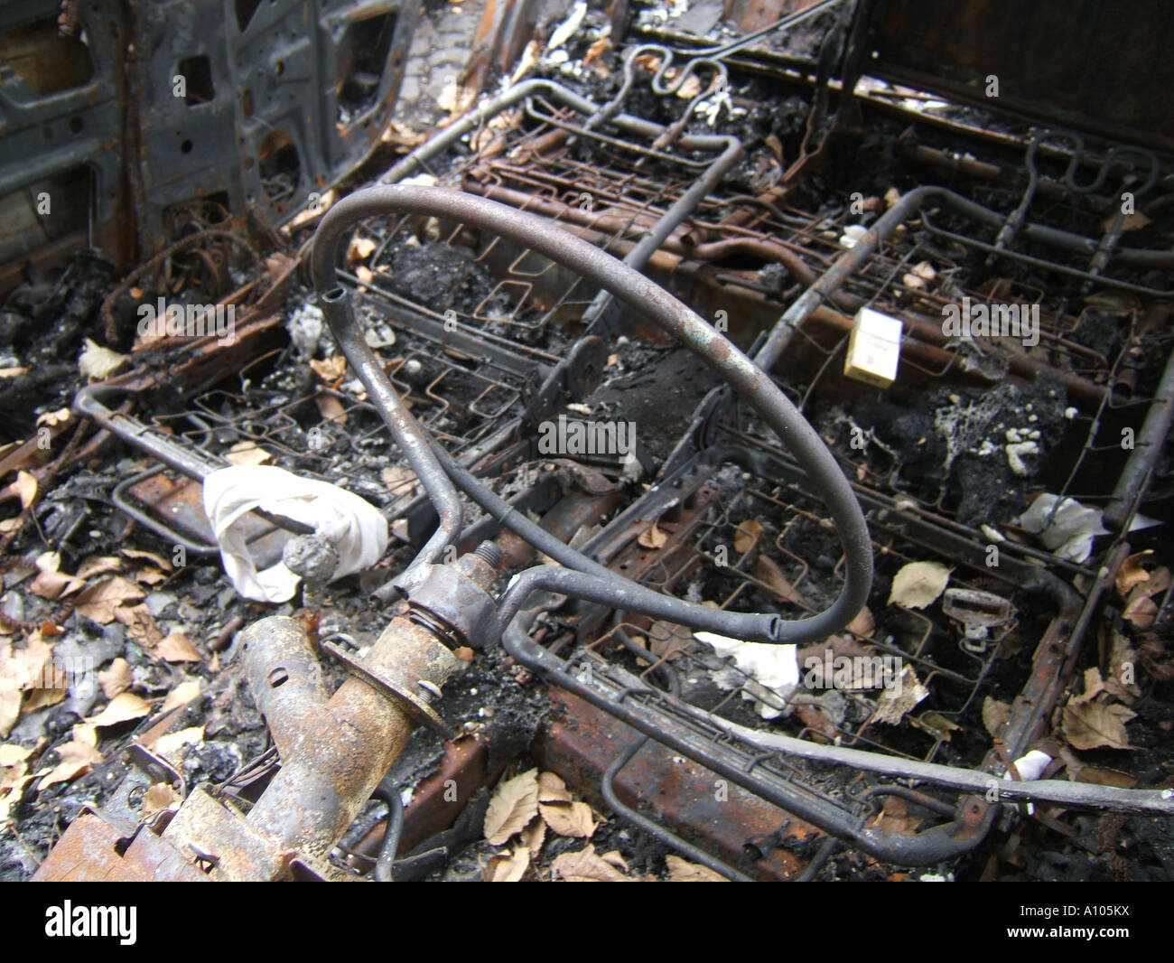 cars destroyed by fire Stock Photo - Alamy