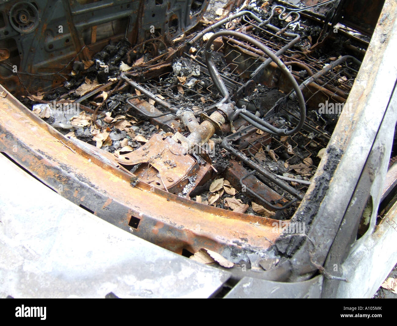 cars destroyed by fire Stock Photo - Alamy