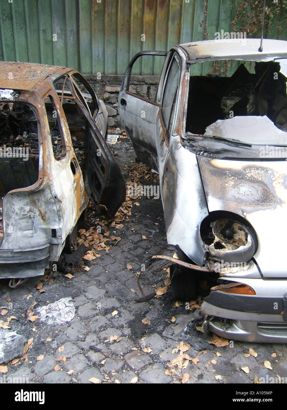cars destroyed by fire Stock Photo - Alamy