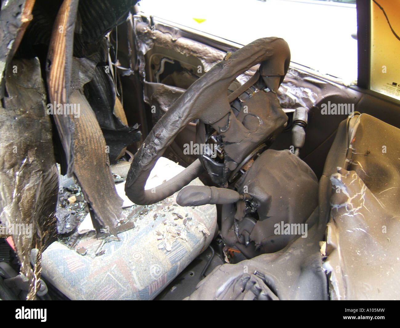cars destroyed by fire Stock Photo - Alamy