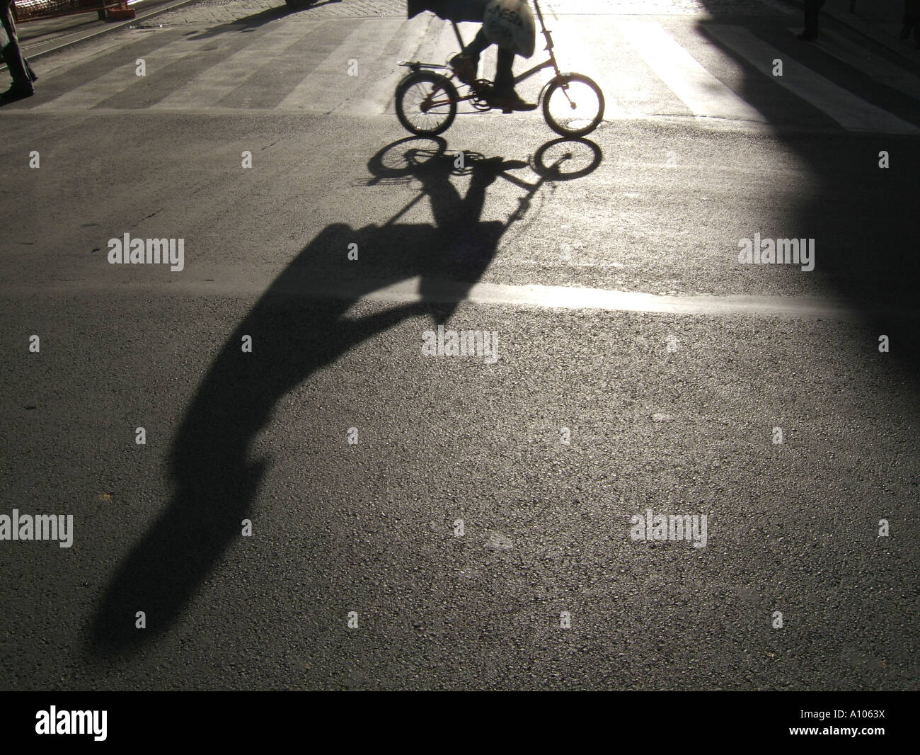 man riding mini bike in town Stock Photo - Alamy