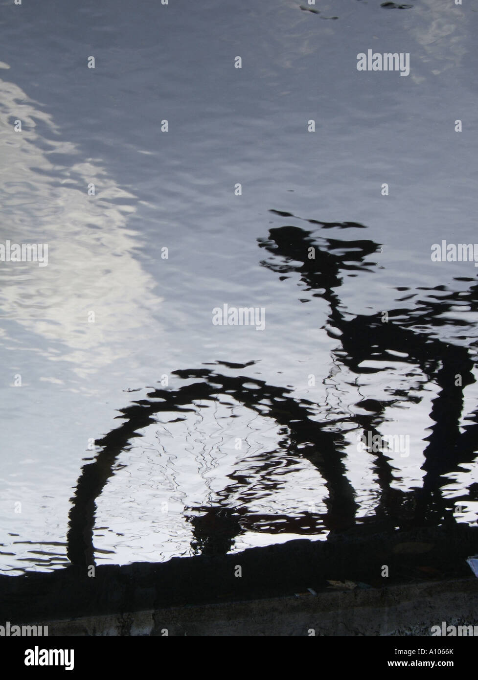 bike shadow reflection in pool of water Stock Photo - Alamy