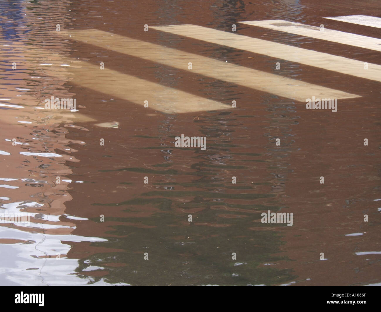 flooded zebra crossing Stock Photo - Alamy