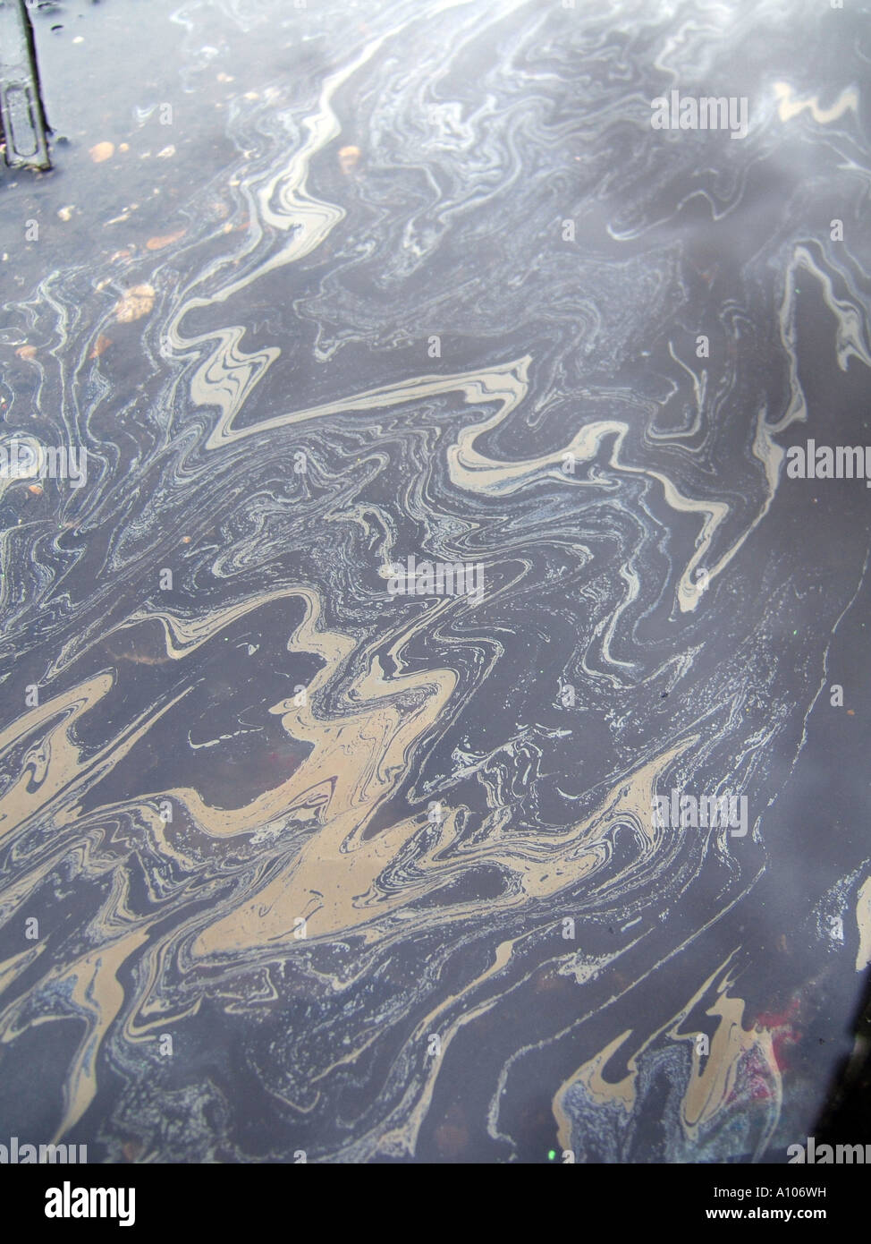 oil leak pattern on water surface Stock Photo - Alamy