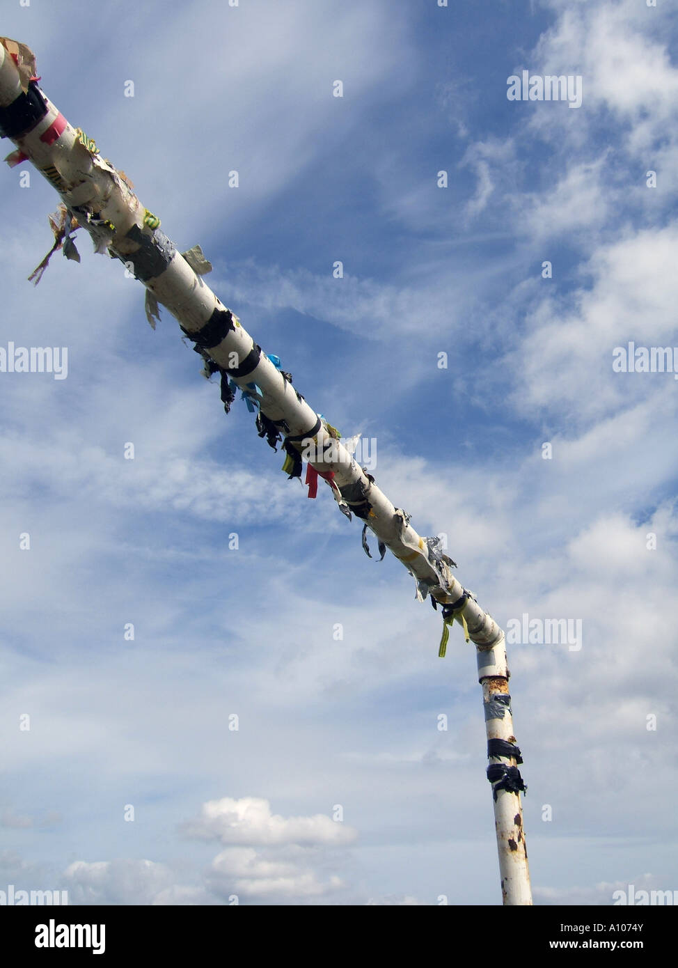 goal posts covered with adhesive tape used to hold net concept idea ...